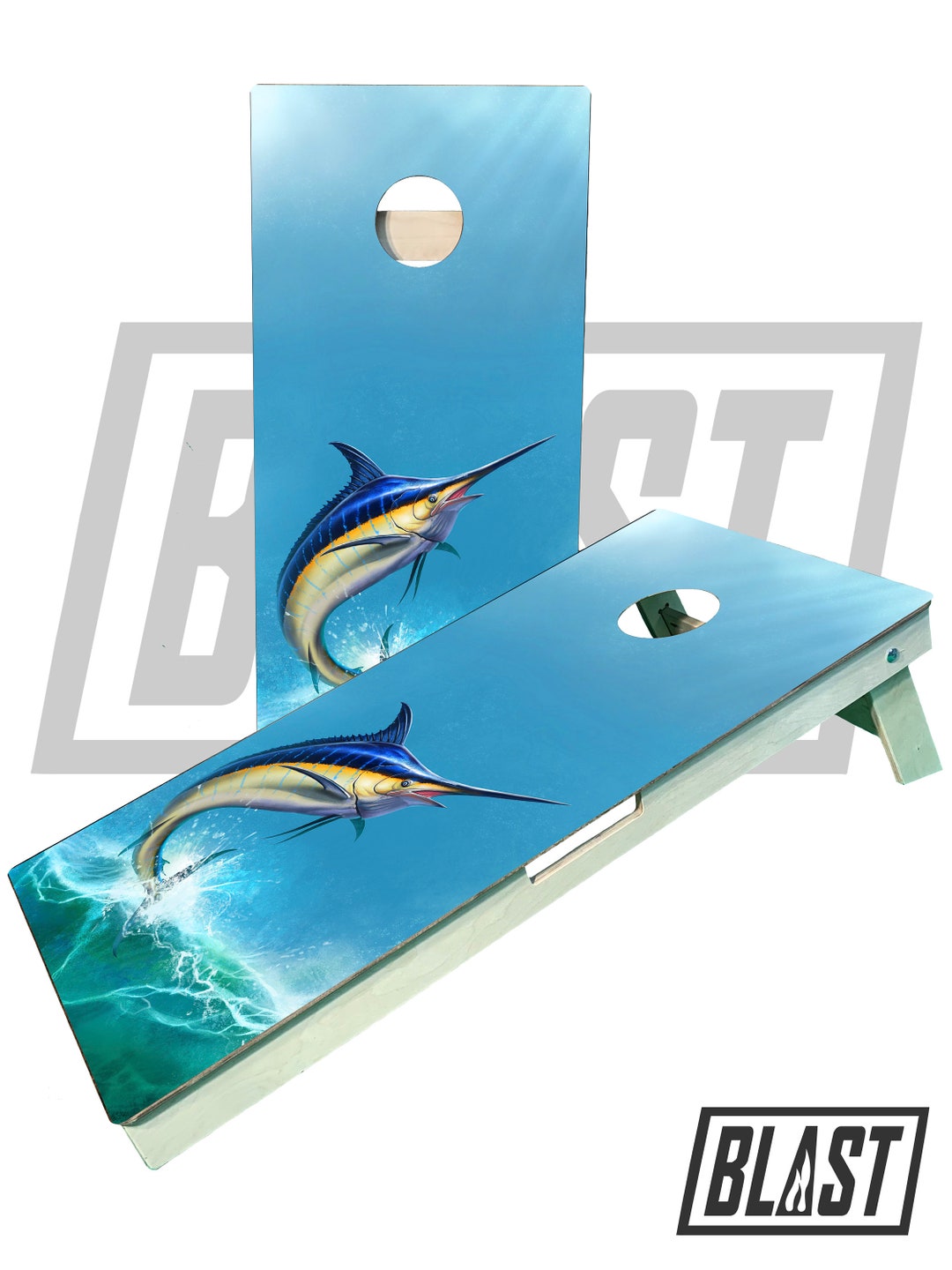 Marlin Deep Sea FISHING Ocean Cornhole Boards - Etsy
