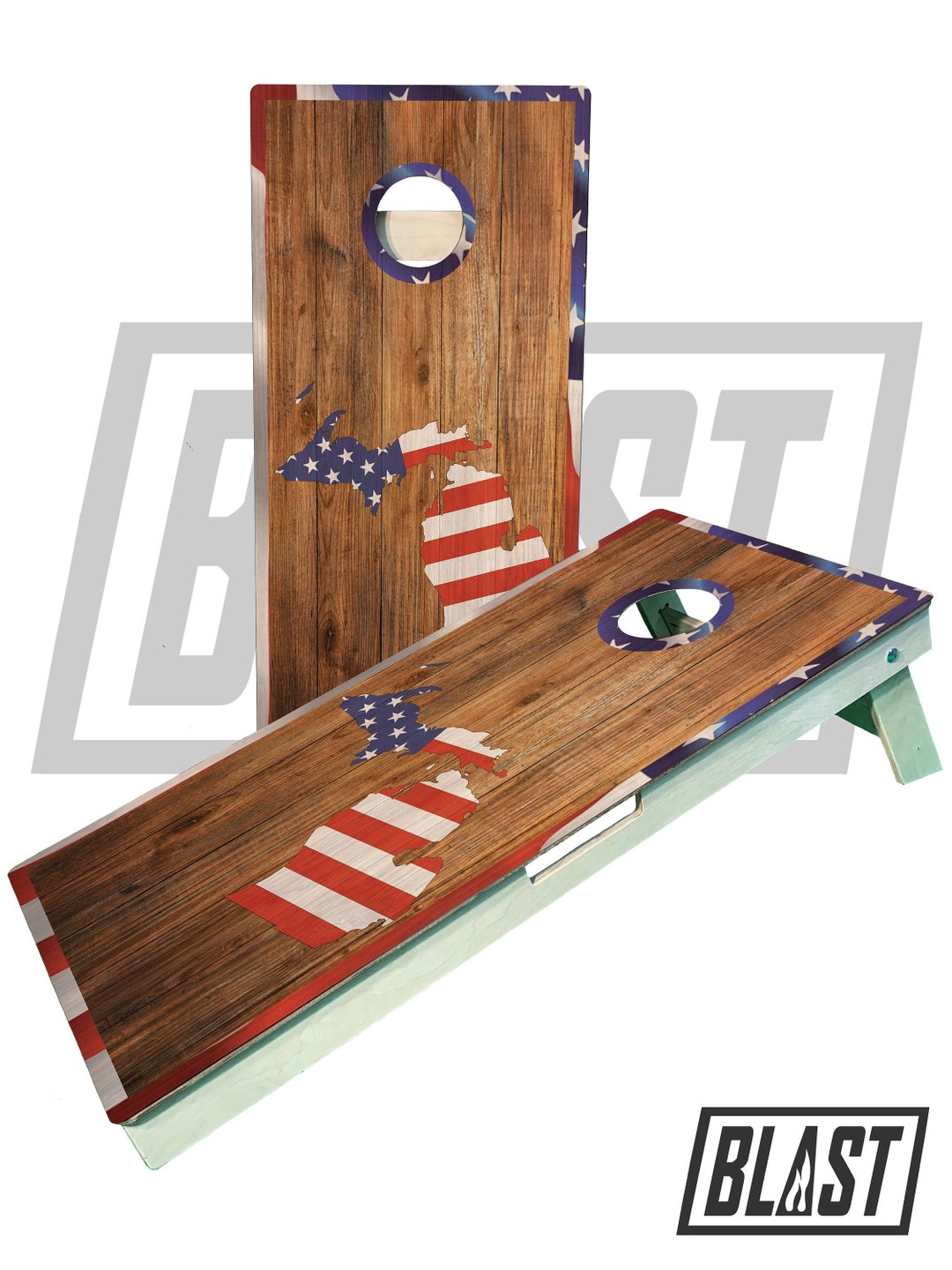 Michigan Red White and Blue Patriotic Flag Cornhole Boards - Etsy