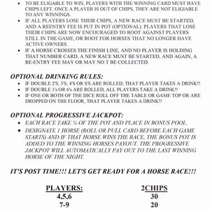 Horse Race Rules - Etsy