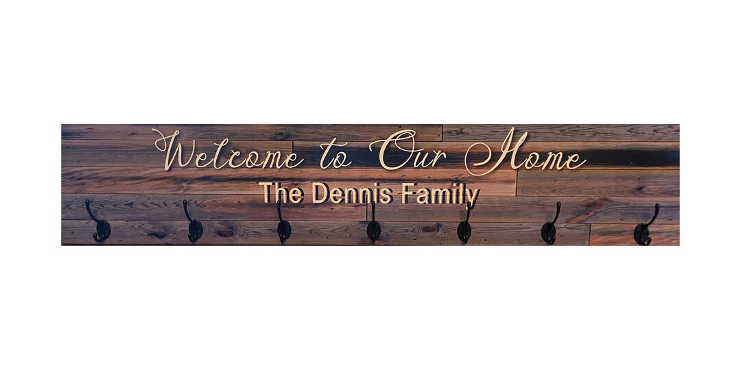 Custom Welcome Coat Rack Sign - Etsy