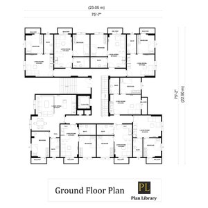 Apartments Plan | Modern House Floor Plan | Residence Plan - Etsy