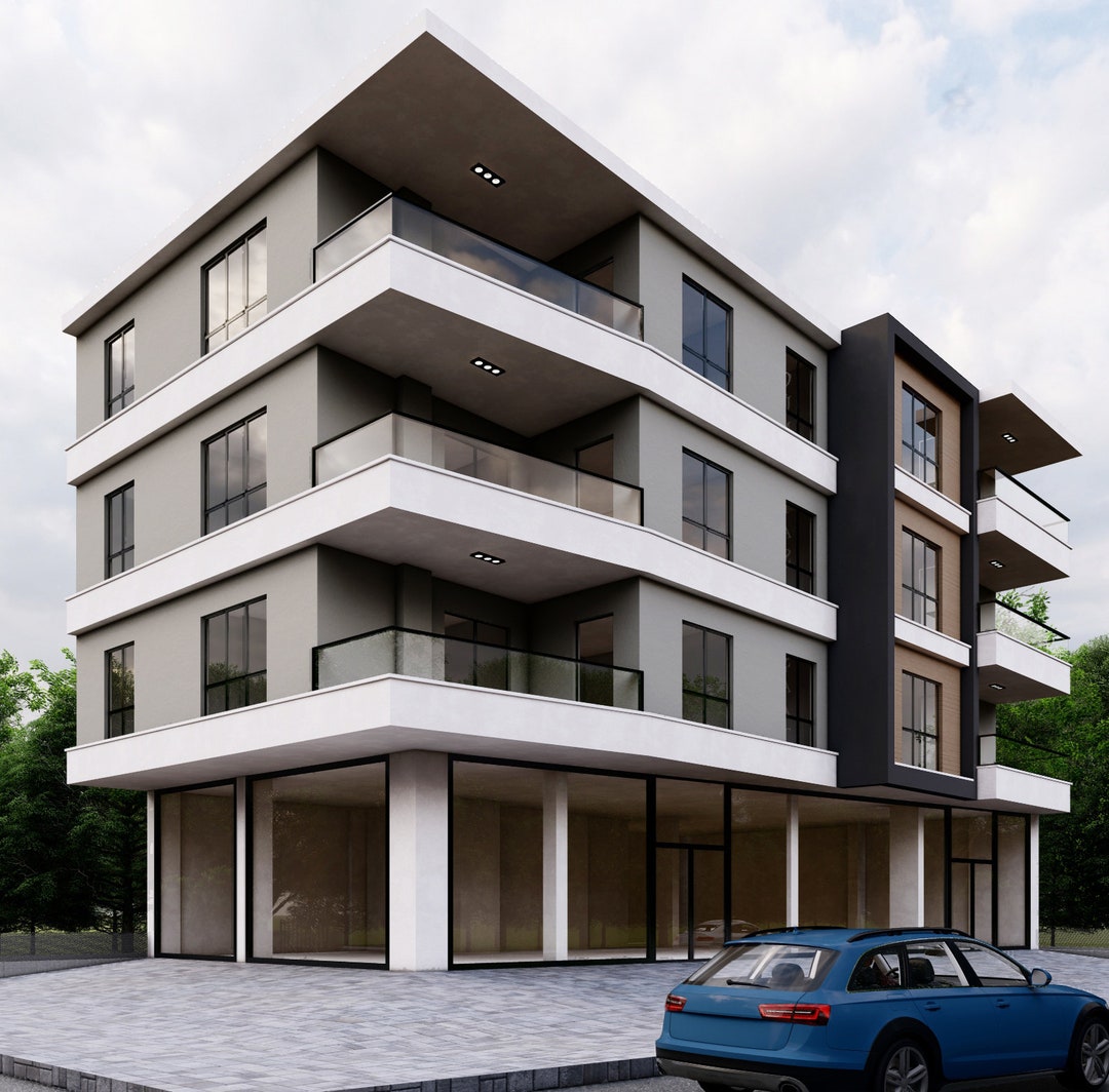 4-story Apartment Plan: Modern Residence, 6 Flats (PDF & CAD Files) - Etsy