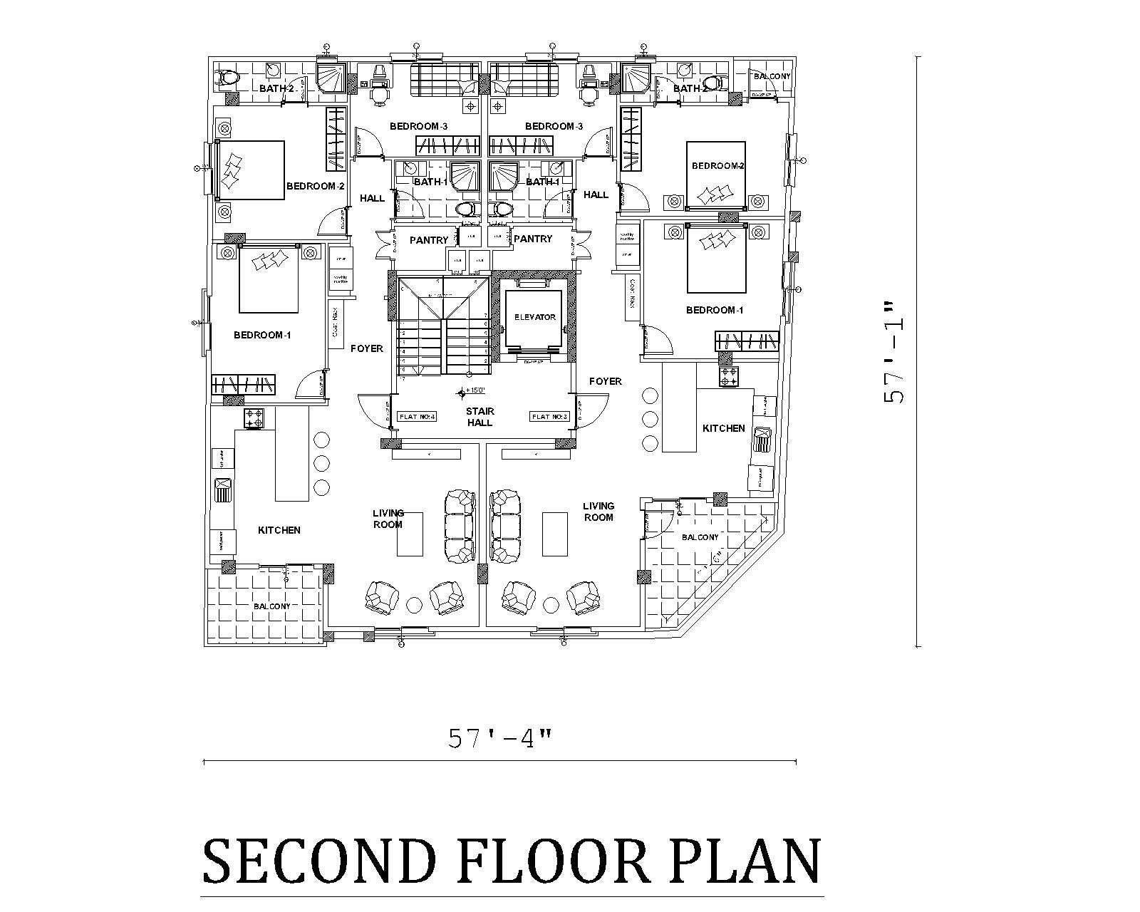 5-story Apartment Plan: Modern Residence, 10 Flats (PDF Files) - Etsy