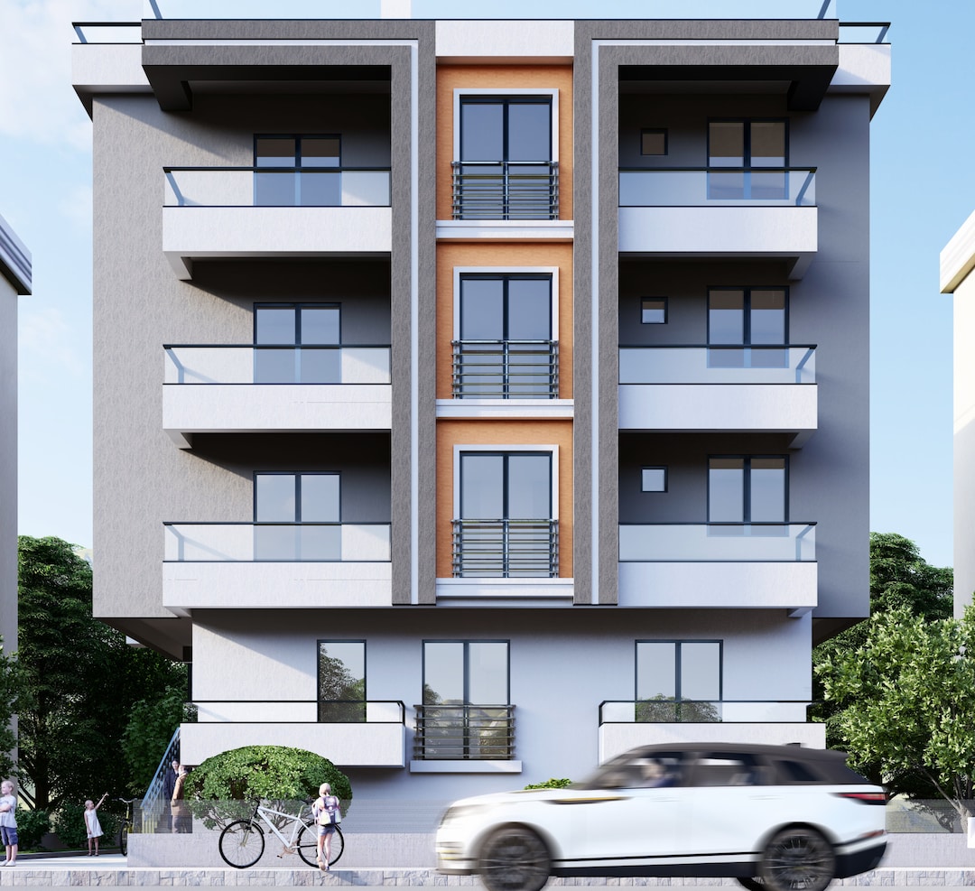 4-story Modern Apartment Building Plan – 19 Flats | Digital Download - Etsy