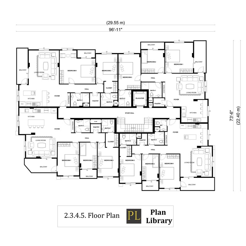 Apartment Plan Modern House Plan Residence Plan Free CAD - Etsy Apartment Plan Modern House Plan Residence Plan Free CAD - Etsy