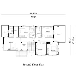 Modern 6 Bedroom House Plan: 2-story Home Design (3933 SQFT) (CAD File ...