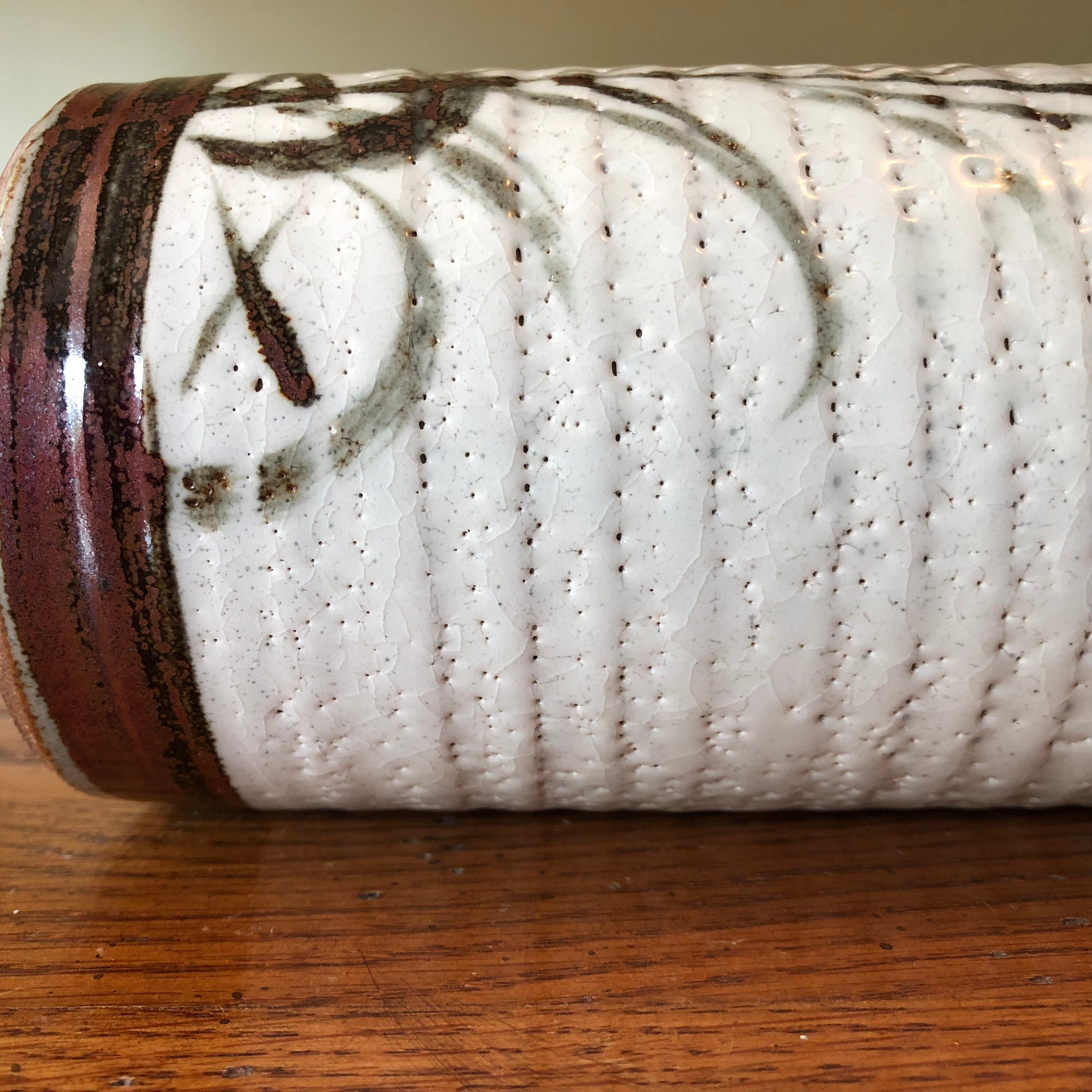 Vintage Japanese Cylinder Ikebana Shino Style Pottery Hanging Vase - Etsy