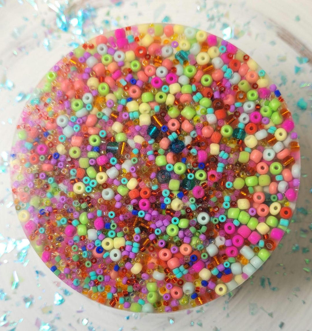 Colorful Seed Beads Pickable: 4" Picking Sensory Fidget Picky Pad Skin ...