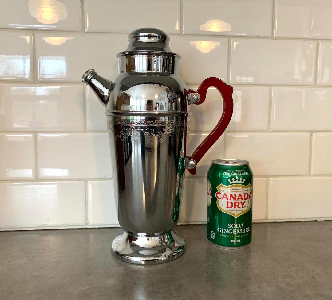 Art Deco Chrome Pitcher, Red Bakelite Handle - Etsy