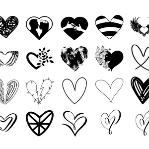 Heart Svg Bundle, Heart Svg, Hand Drawn Heart Svg, Open Heart Svg ...