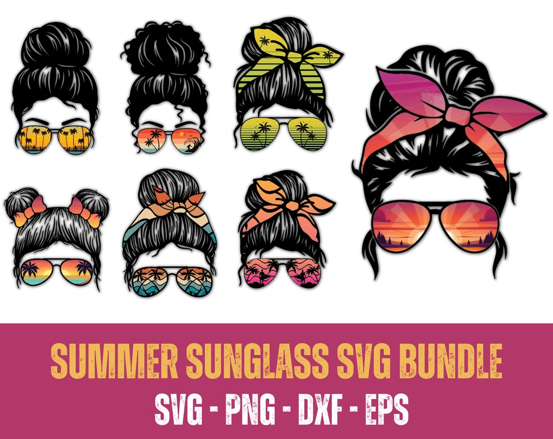 Beach Sunglasses SVG Cut File Palm Tree Sunglasses Hello Summer Instant ...