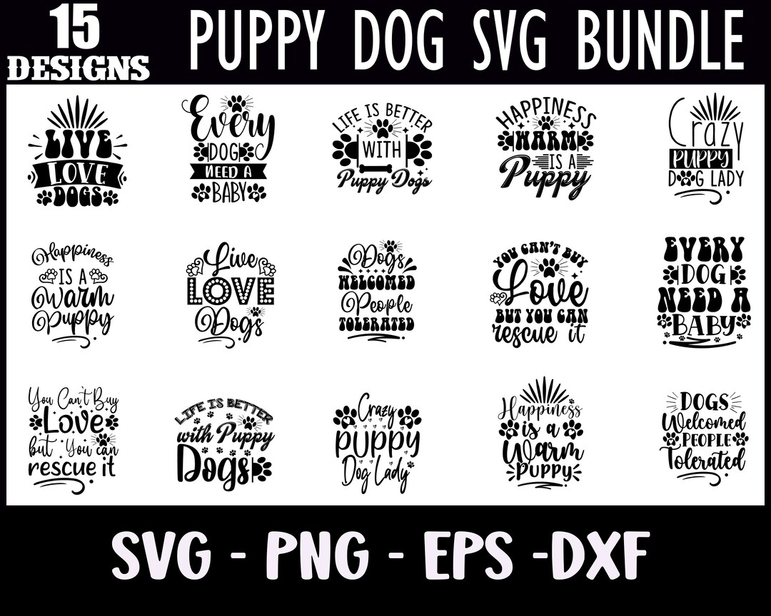 Dog SVG Bundle Dog Design Bundle Dog Paw Svg Dog Bone Svg - Etsy