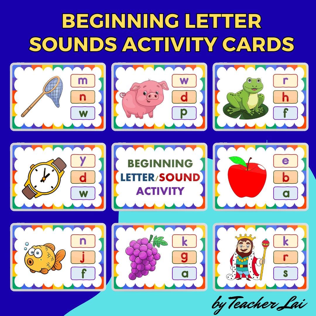 Beginning Letter Sounds Activity Cards - Etsy