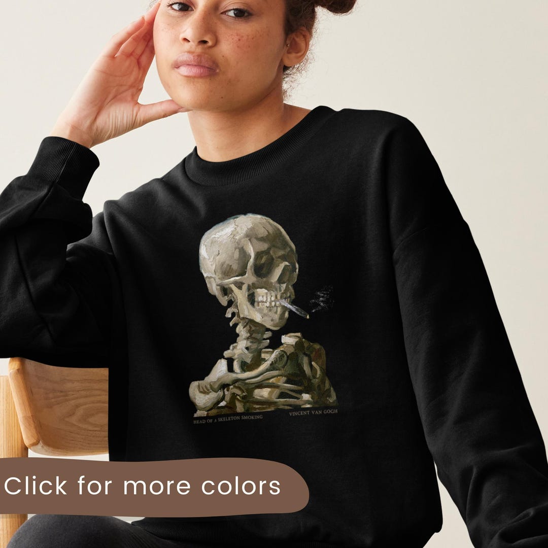 Van Gogh Head of a Skeleton With a Burning Cigarette Shirt Goth ...