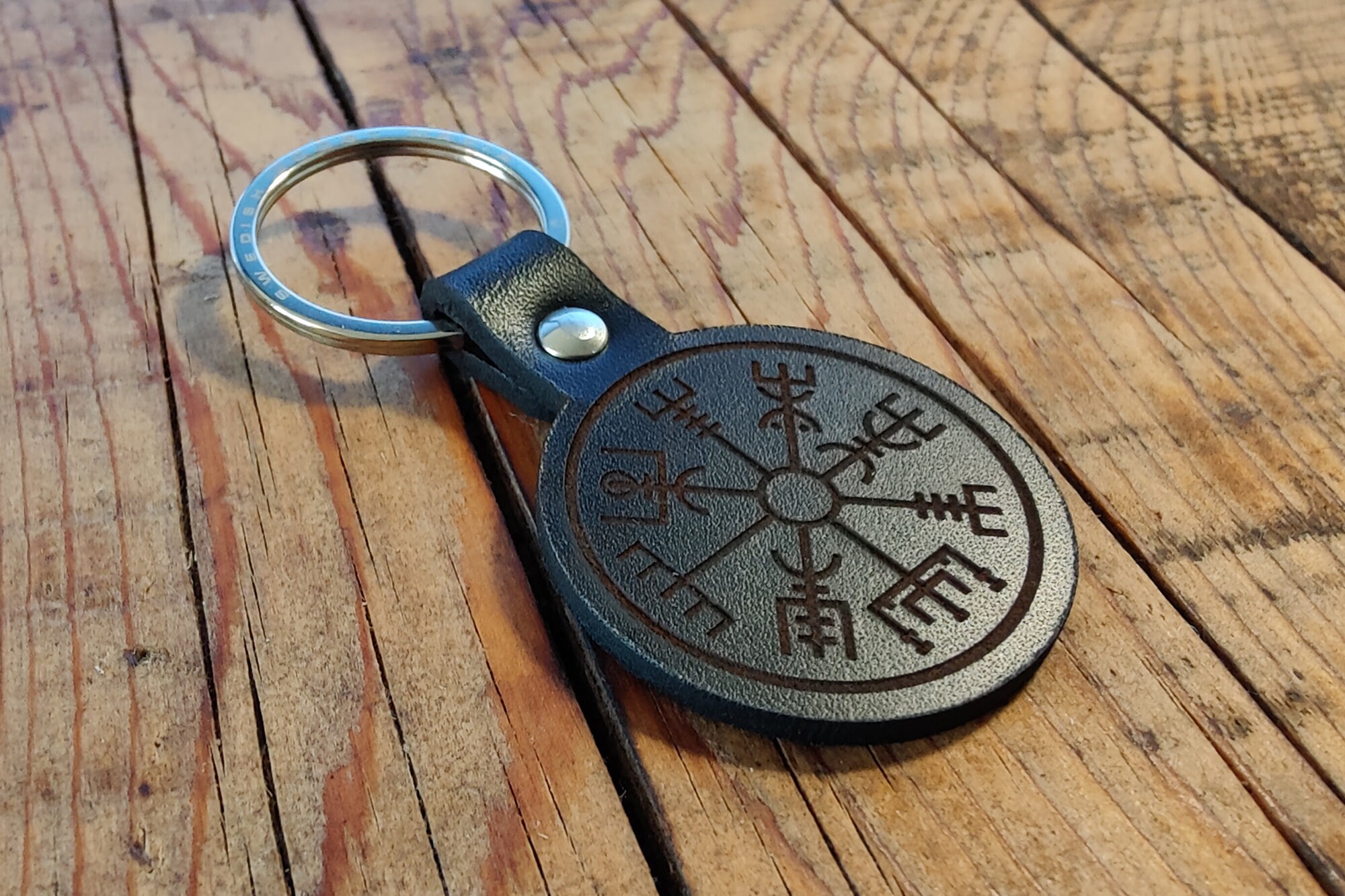 Vegvisir Iceland Viking Leather Key Ring - Etsy