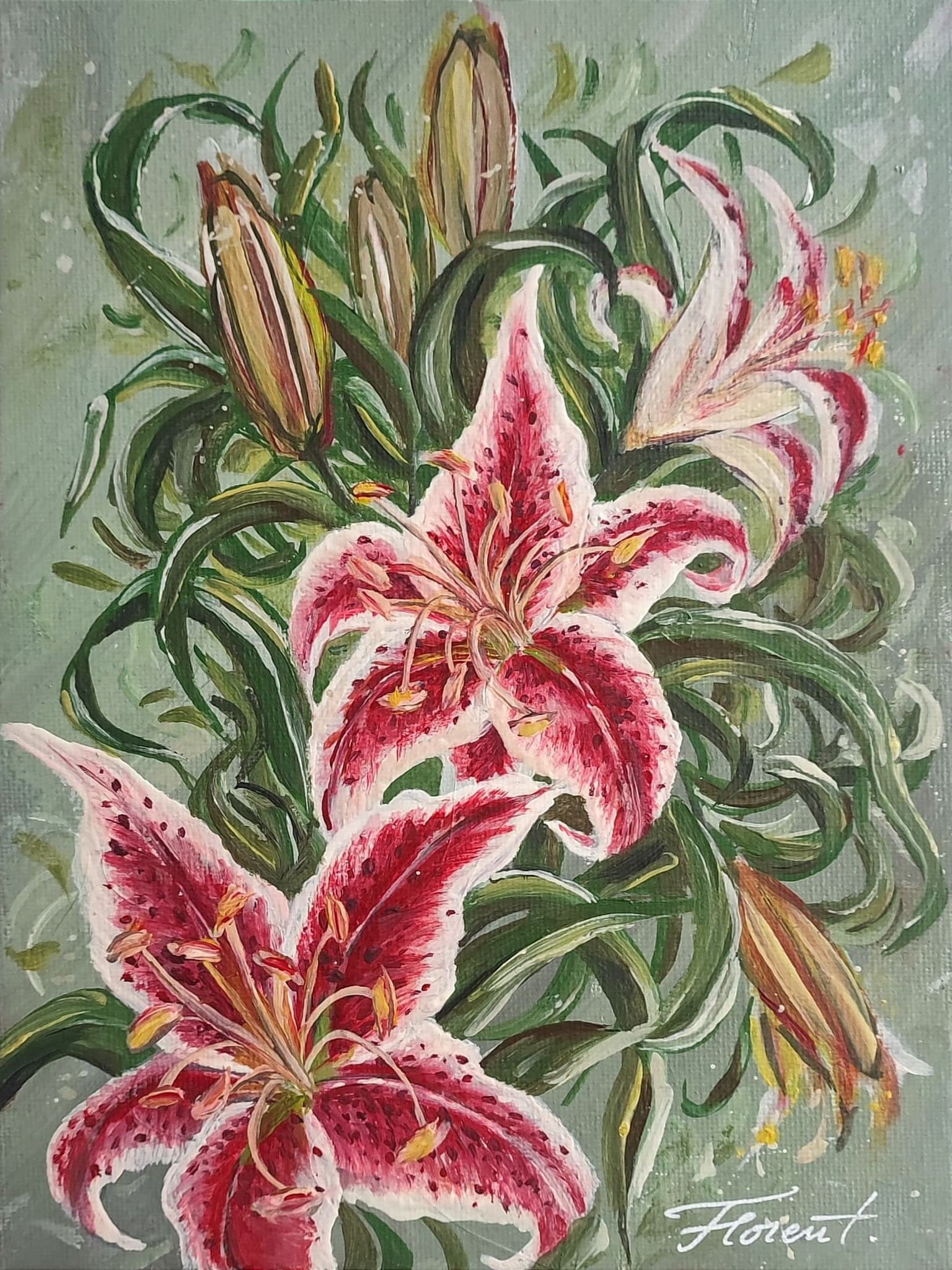 Abstract Lilies, Original Oil Painting - Etsy