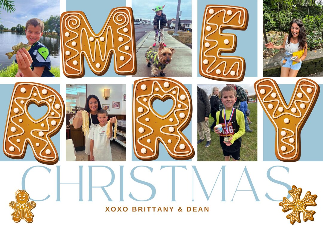 Gingerbread Cookie Christmas Card custom - Etsy