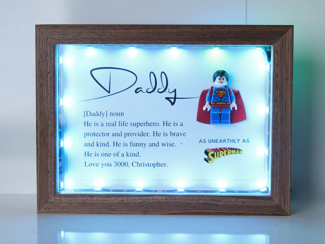 Personalized Superhero Dad Frame Superhero Dad Gift Super Dad Dad Picture Frame 2024 Fathers Day ...