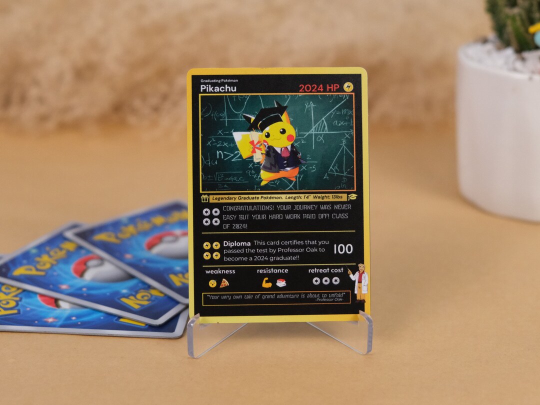 Pikachu Graduation Card Pokemon Graduation Card Class of 2024 ...