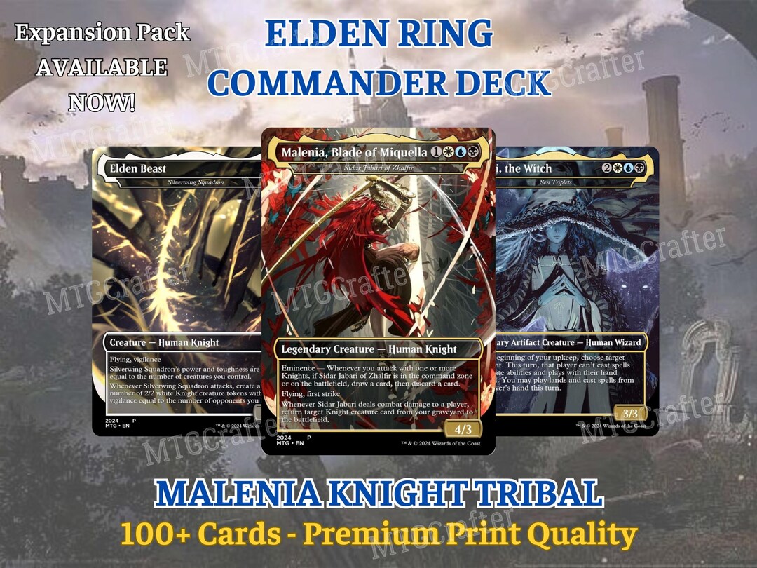 Elden Ring Commander Deck Elden Ring Mtg Proxy Deck Mtg Commander Deck Custom MTG Card Sidar ...