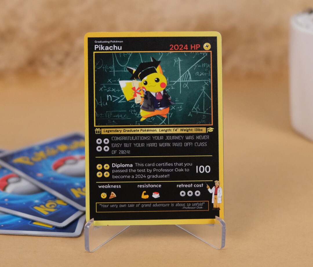 Pikachu Graduation Card Pokemon Graduation Card Class of 2024 ...