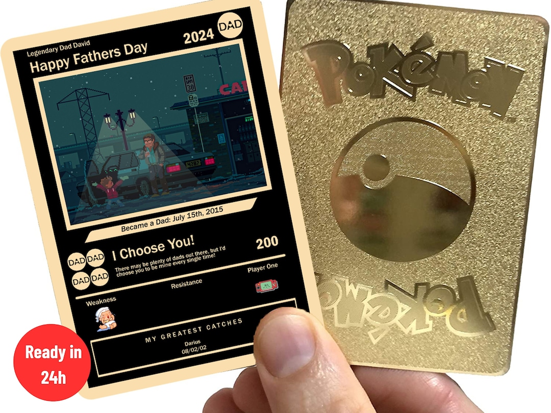 Personalized Father's Day Pokemon Cards Custom Gifts for Dad ...