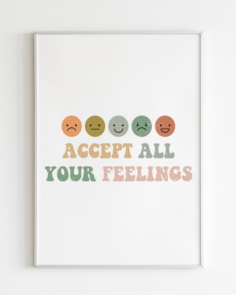 Accept All Your Feelings Png Design/mental Health Awareness Sublimation ...