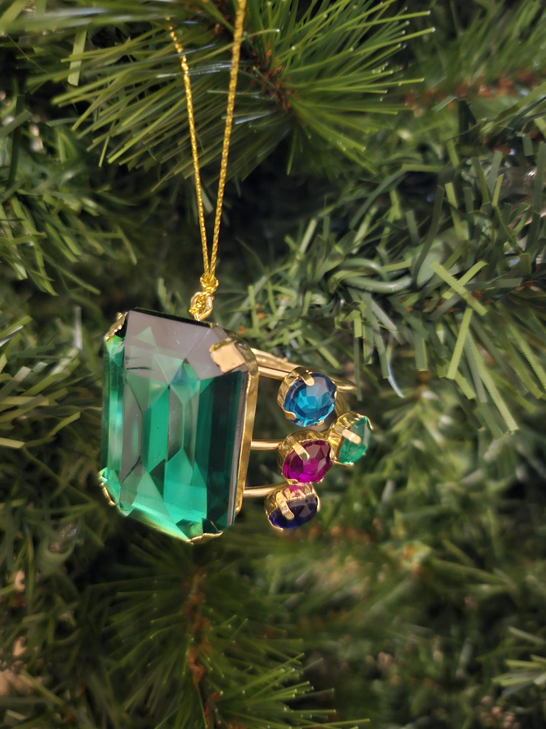 Faux Emerald Ring Ornament - Etsy
