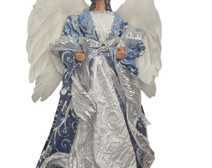 12" African American Blue Angel Tree Topper - Etsy