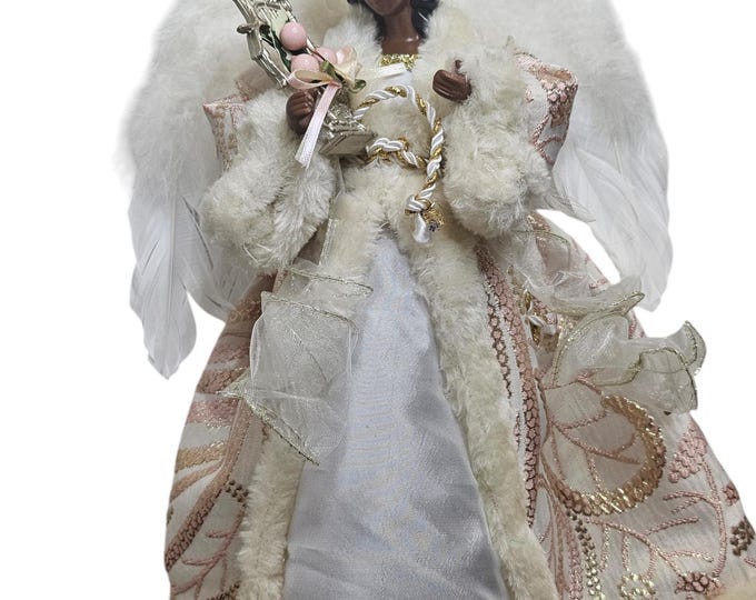 12" African American Pink Angel Tree Topper - Etsy