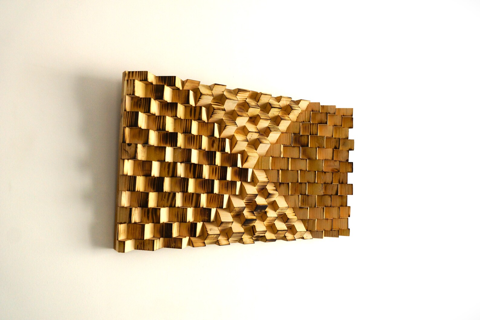 3D Wood Wall Decorative Panel Wood Wall Art Burning Natural - Etsy