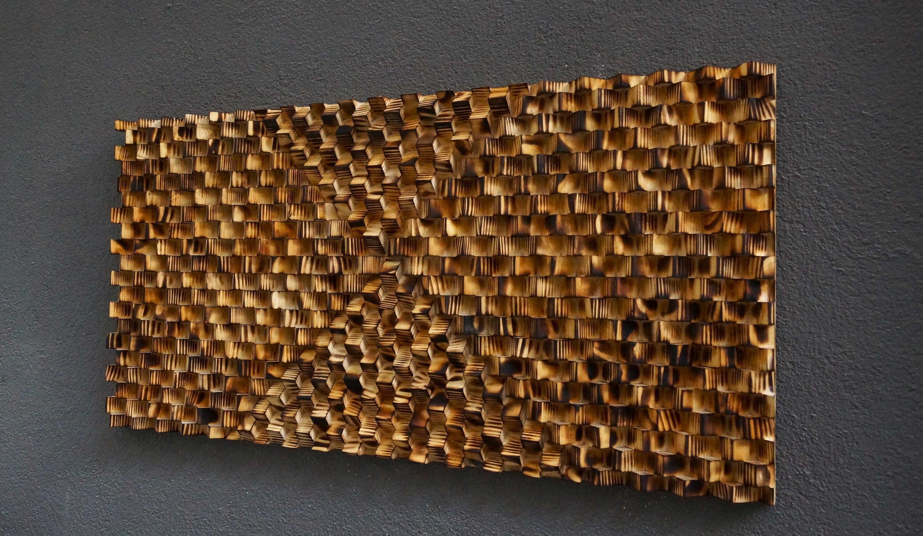 Acoustic Panel 3d Wood Wall Decor, Decorative Natural Burning Abstract ...