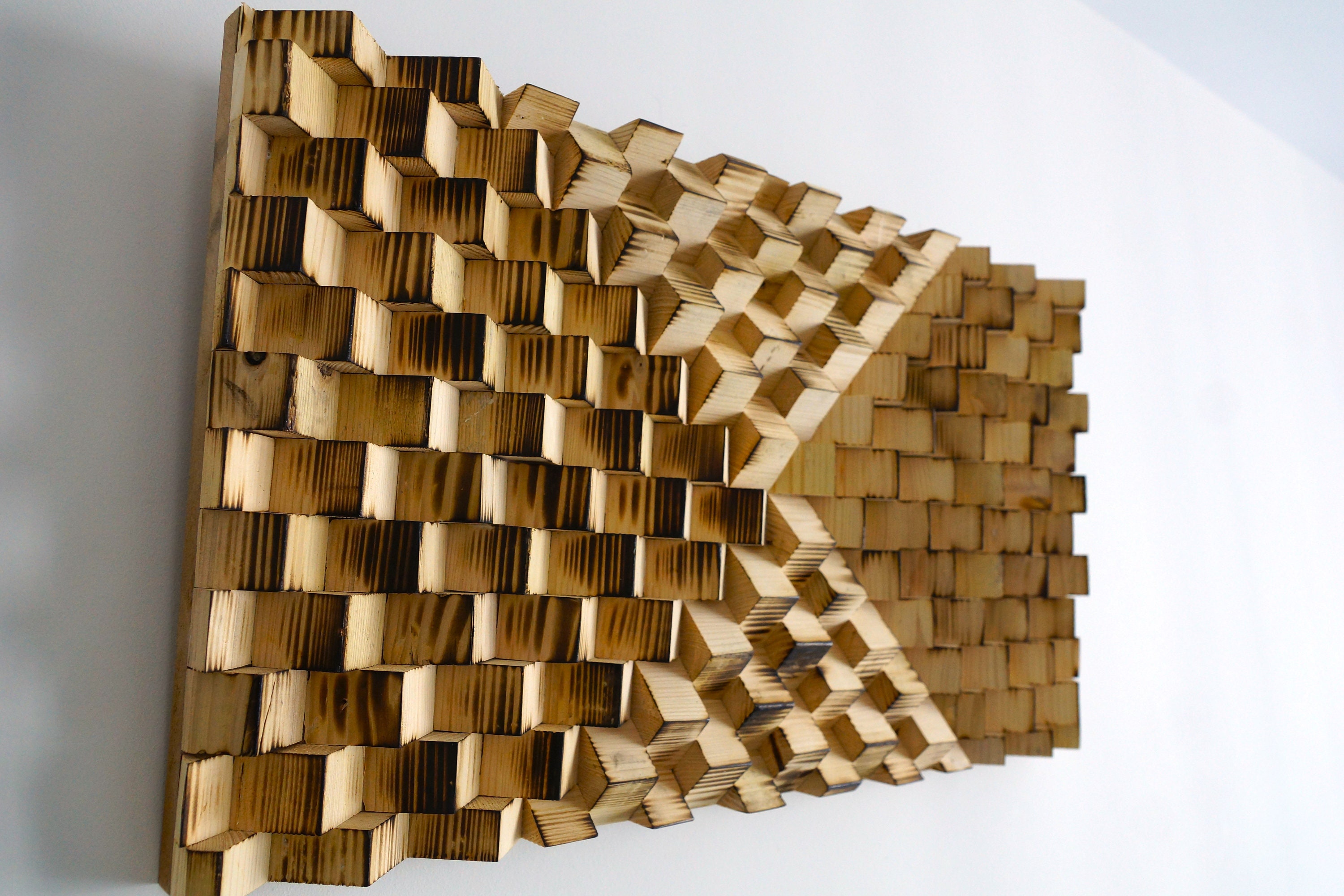 3D Wood Wall Decorative Panel Wood Wall Art Burning Natural - Etsy