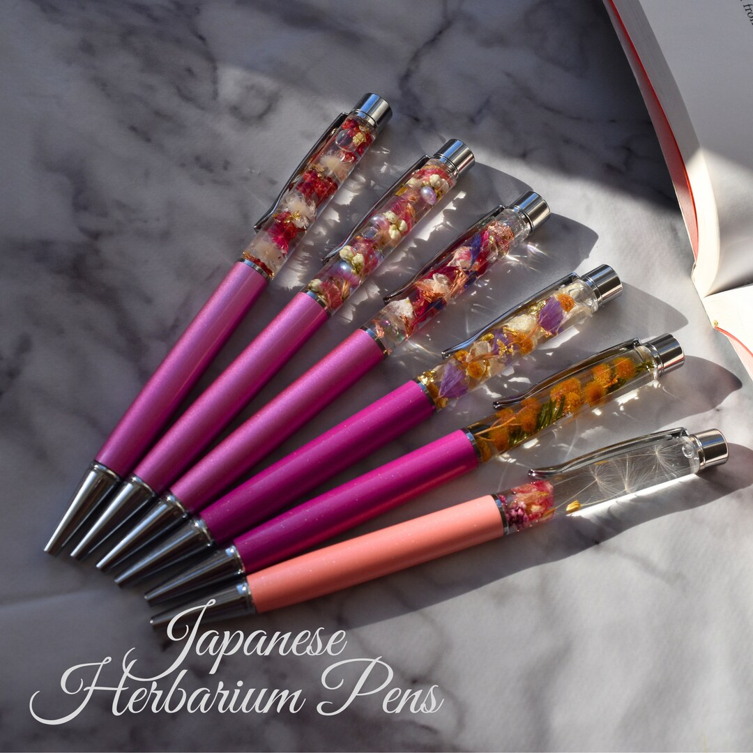 Personalised Real Botanical Flower Pen, Herbarium Ballpoint Pen, Pen ...