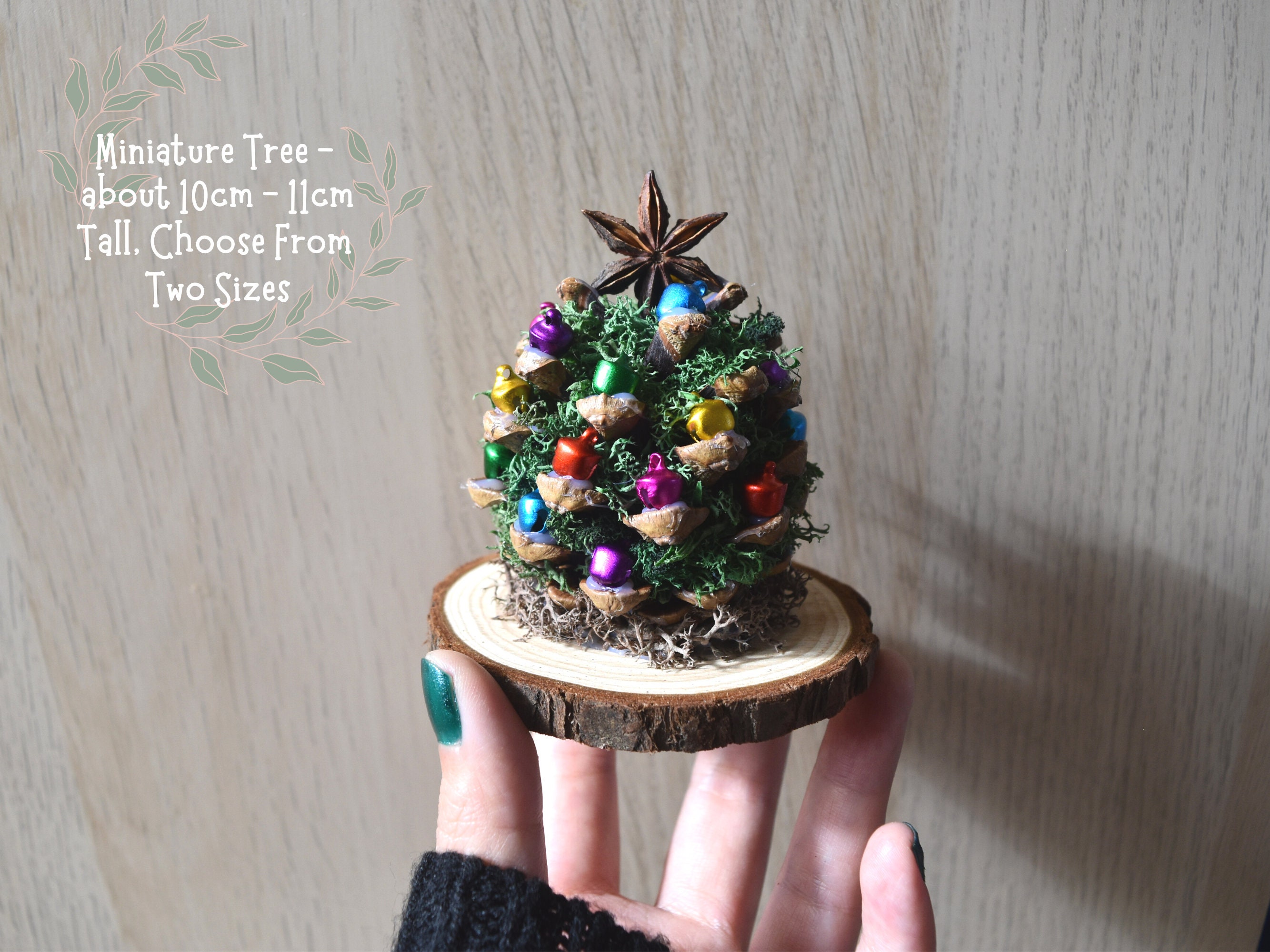 Mini Pinecone Christmas Tree With Jingle Bells Table Shelf - Etsy UK