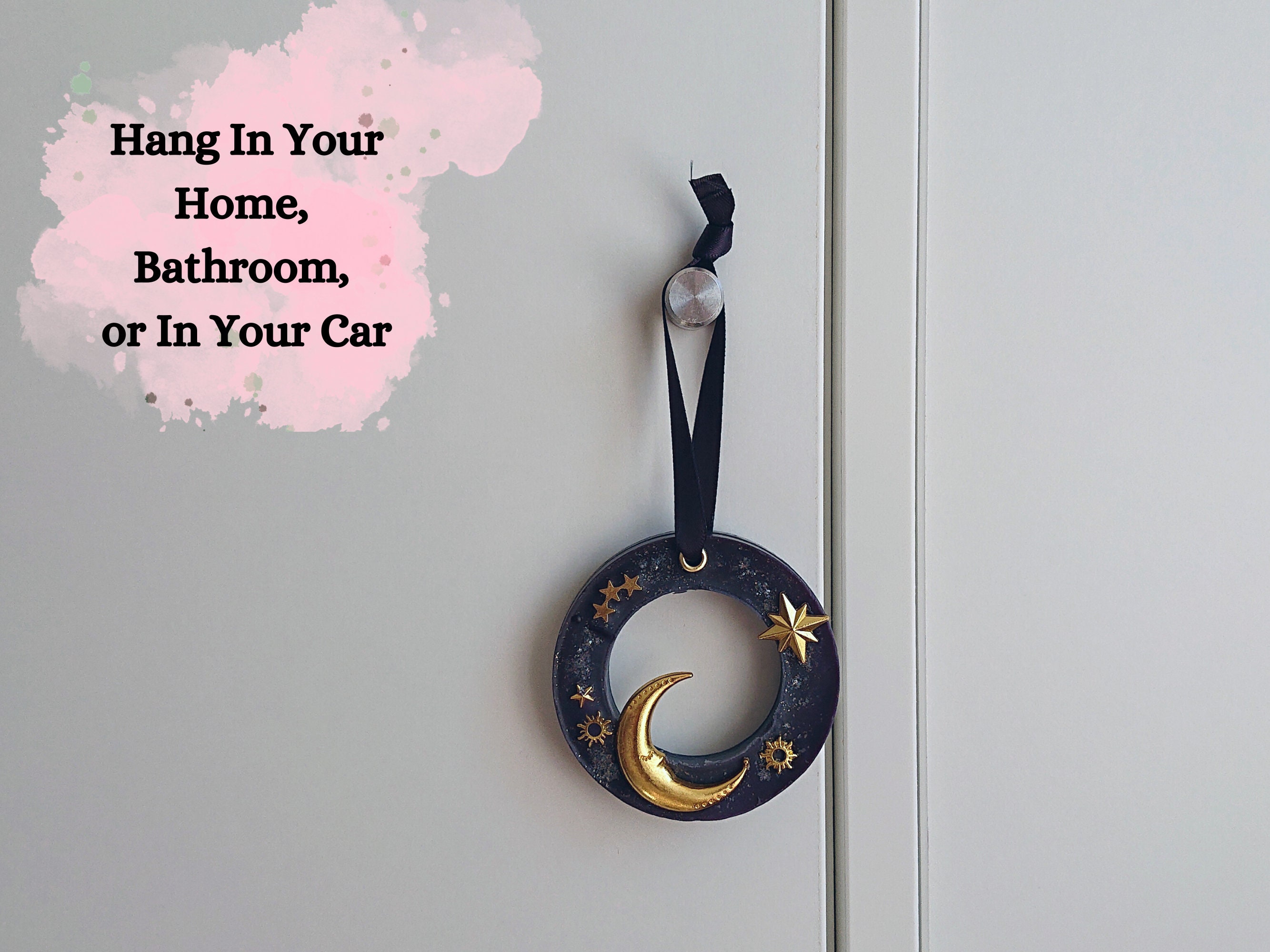 Crescent Moon and Star Fragrance Freshie, Hanging Soy Wax Air Freshener ...
