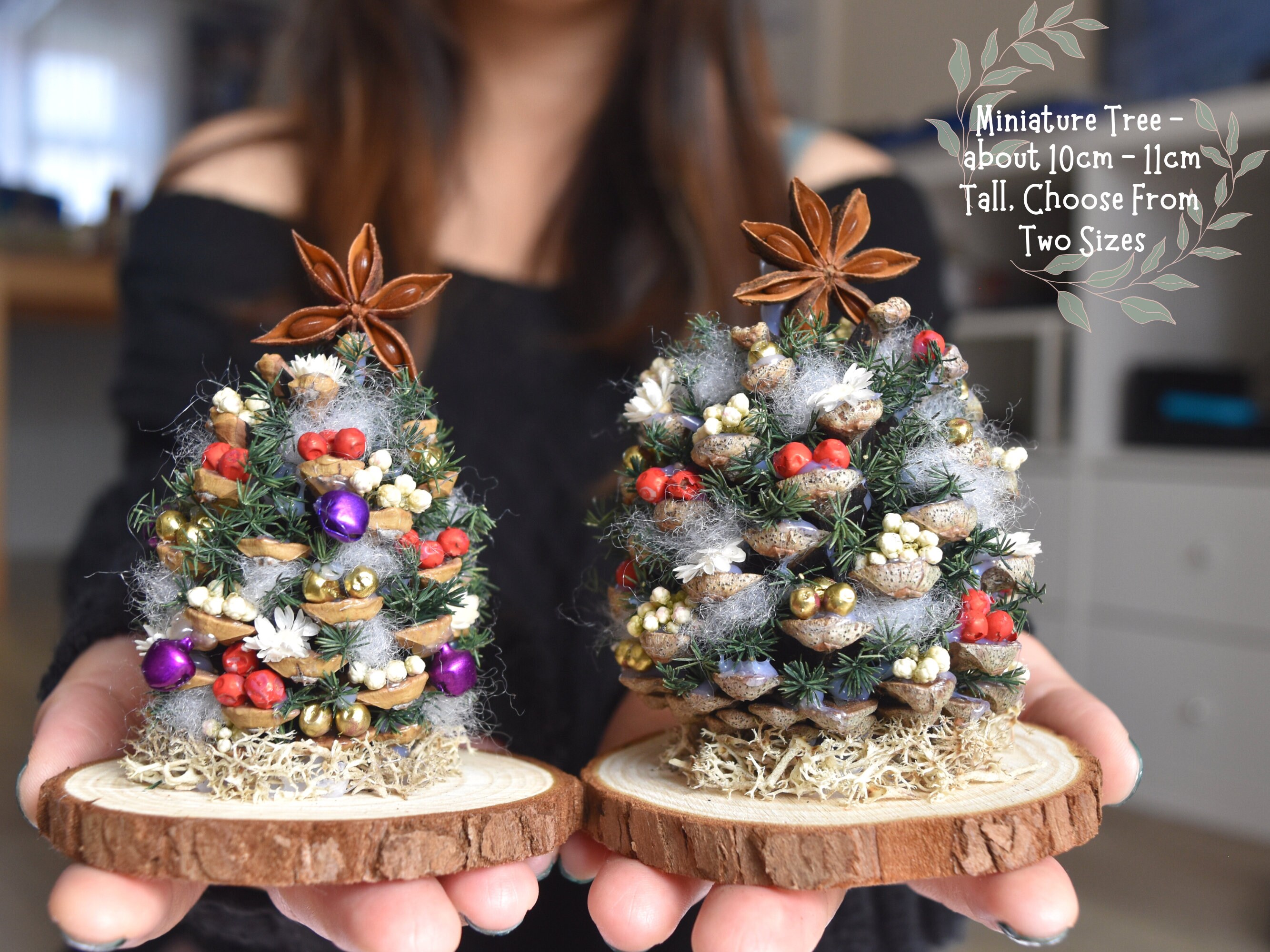 Mini Green Christmas Tree With Snow Office Table Desk Small - Etsy UK