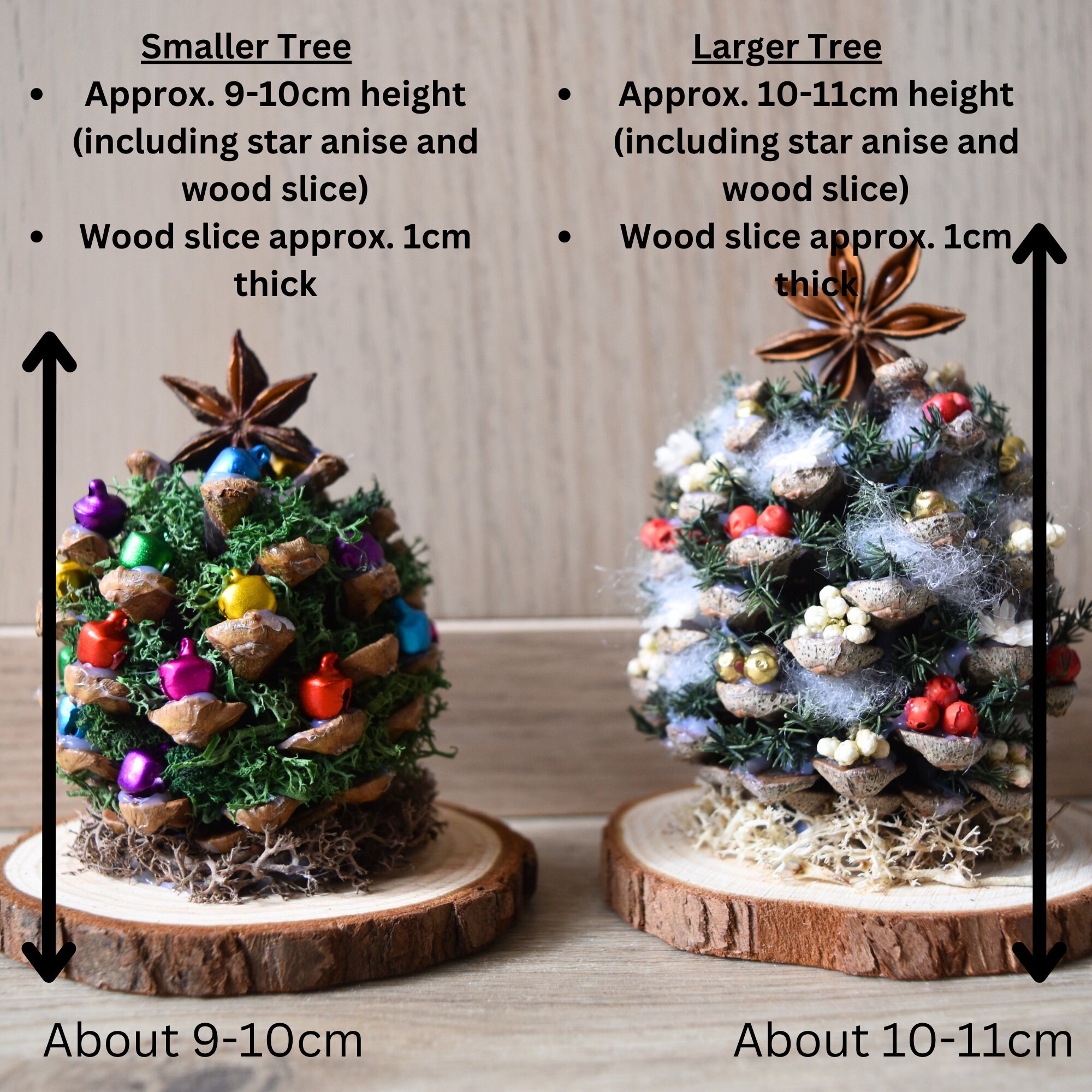 Mini Pinecone Christmas Tree With Jingle Bells, Table Shelf Green Xmas ...