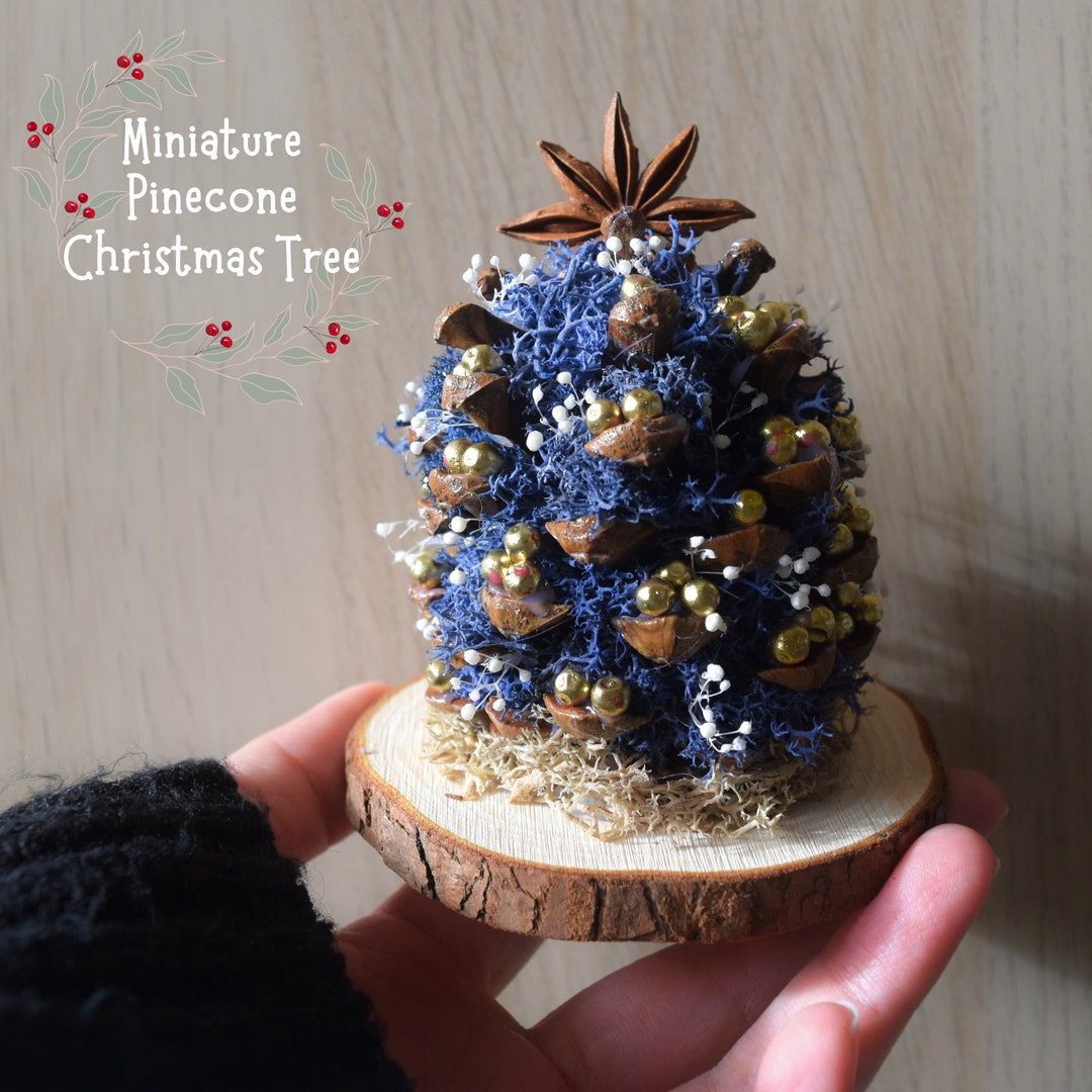 Blue Pine Cone Christmas Tree, Mini Xmas Tree, Table Top Christmas Tree ...