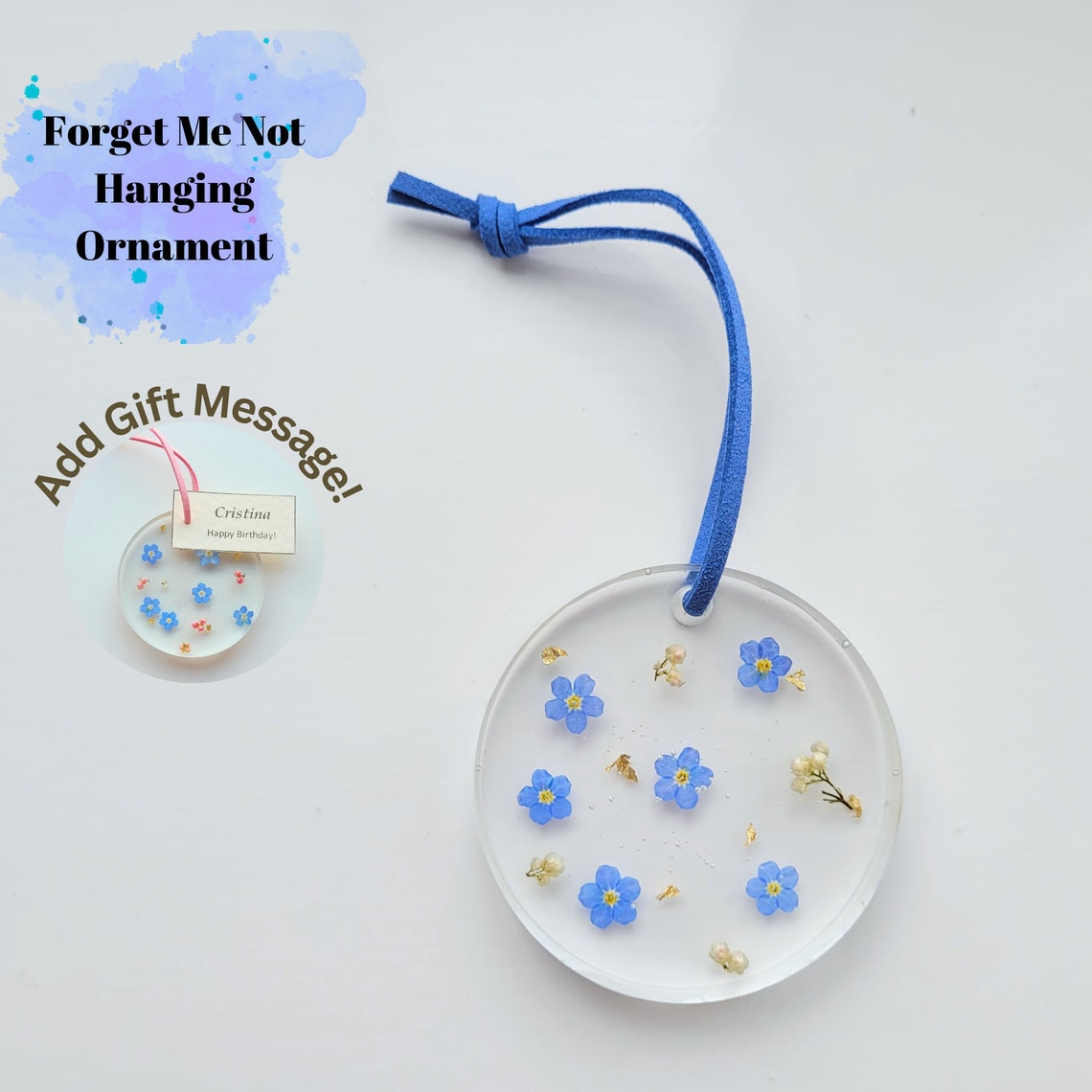 Blue Forget Me Not Hanging Ornament, Baby Boy Memorial Gift, Stillborn ...