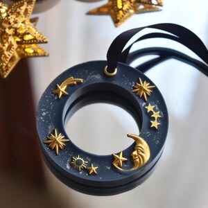Celestial Hanging Fragrance Ring, Aromatic Freshie With Moon and ...