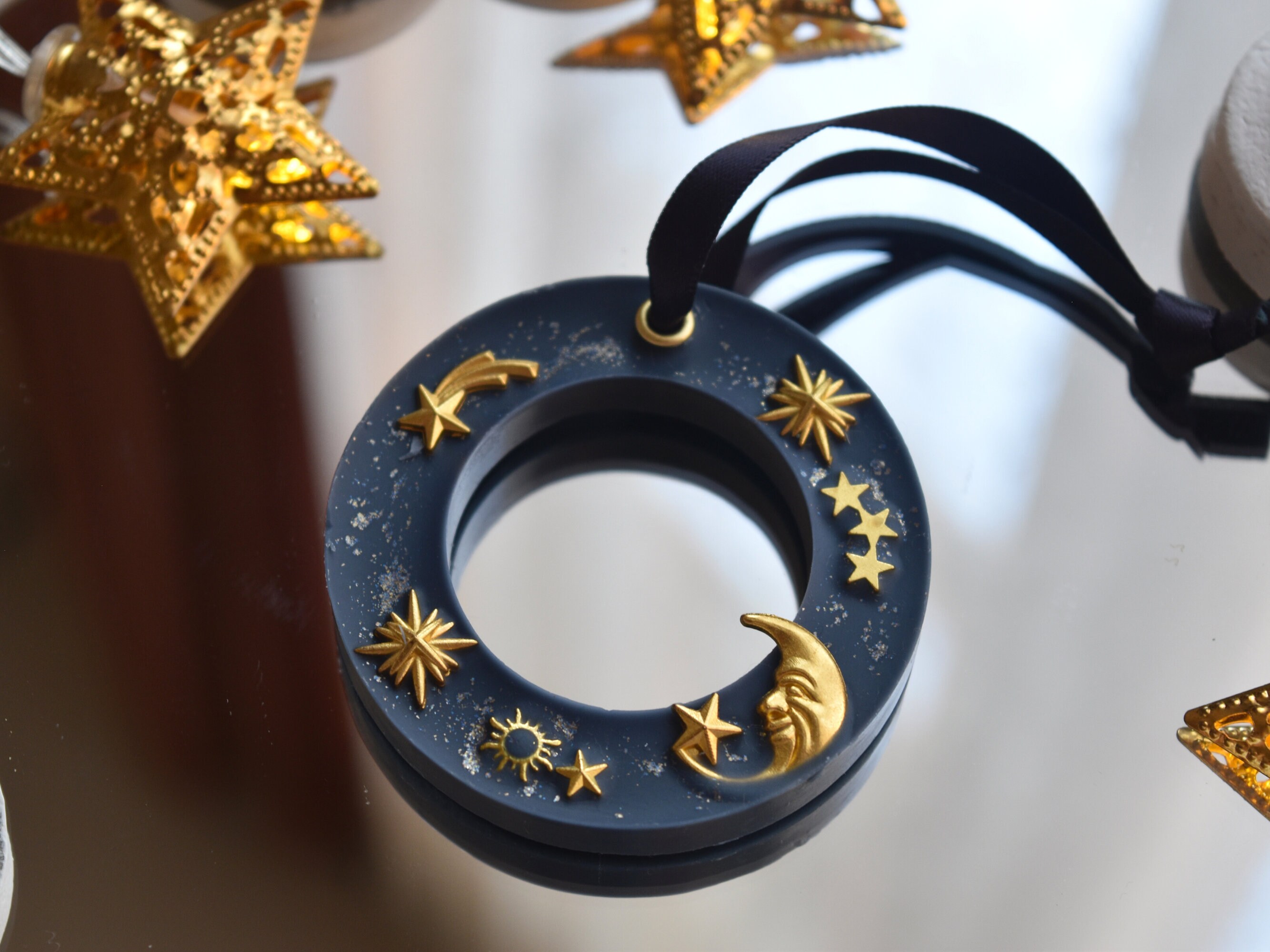 Celestial Hanging Fragrance Ring, Aromatic Freshie With Moon and ...