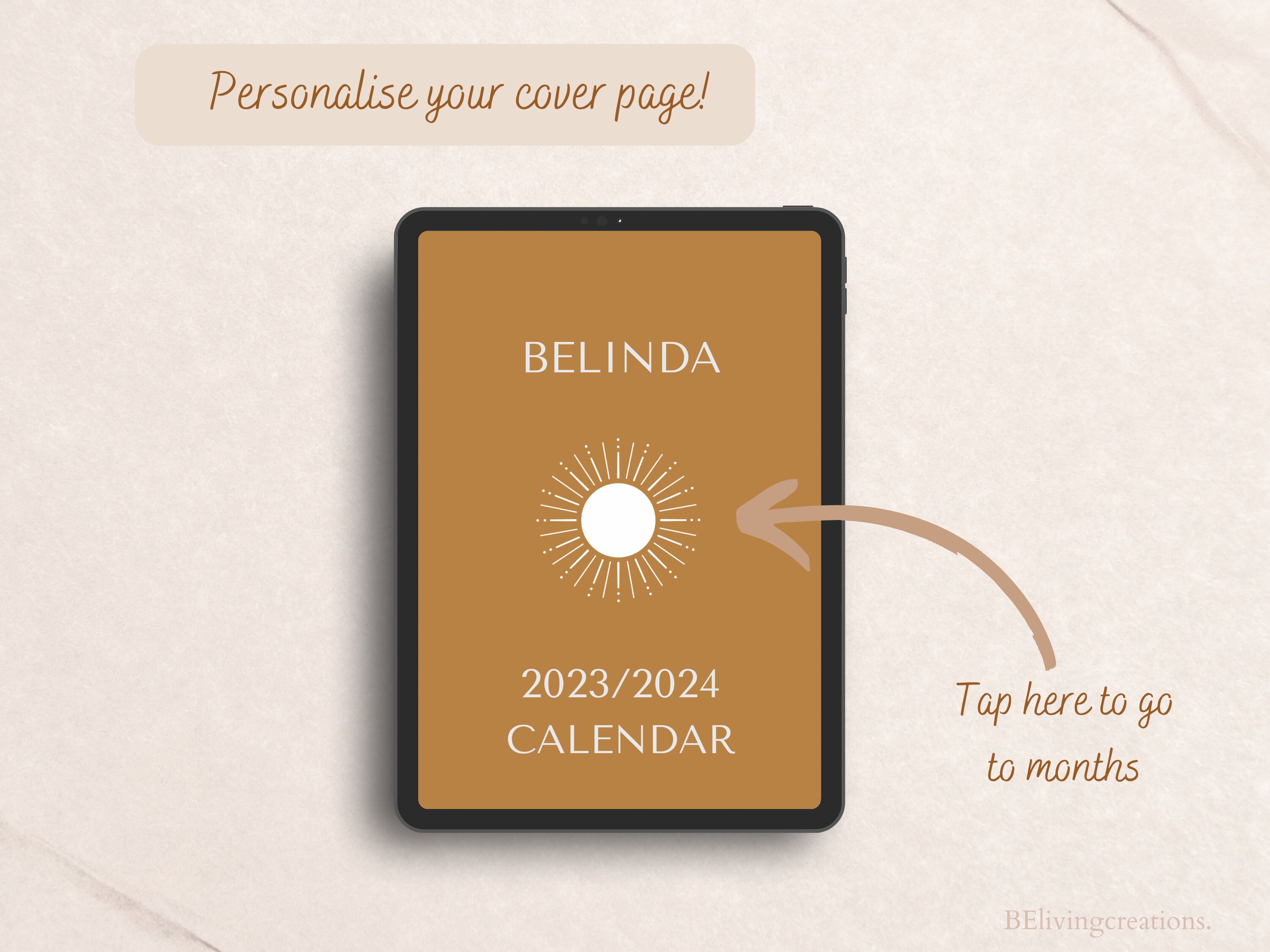 Digital BOHO Mid-year Calendar 2023 / 2024 Digital Calendar - Etsy