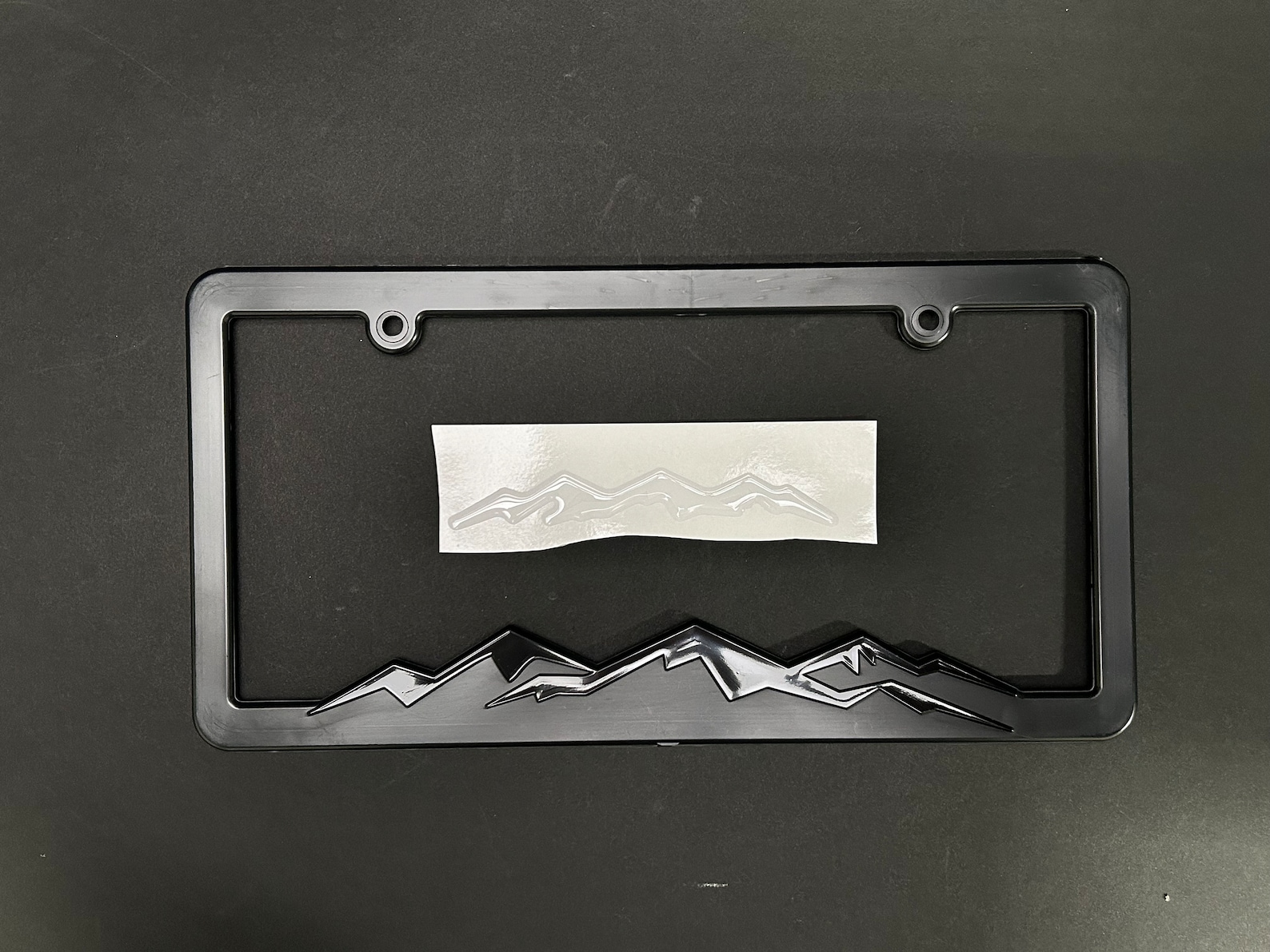 Blackout Mountains License Plate Frame With White Dome Decal - Etsy