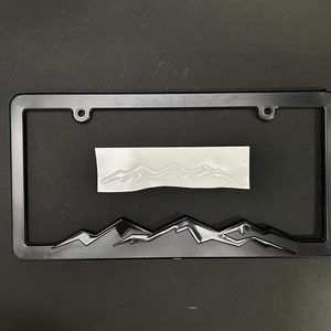 Blackout Mountains License Plate Frame With White Dome Decal - Etsy