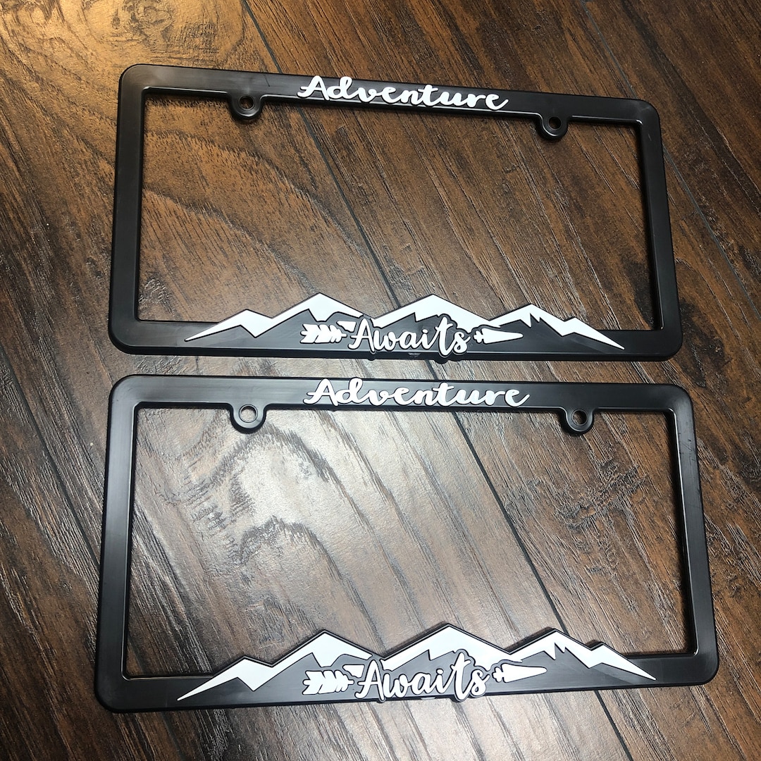 2 Adventure Awaits Raised Letter License Plate Frame - Etsy