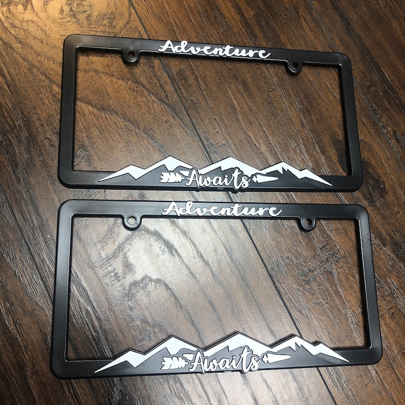 2 Adventure Awaits Raised Letter License Plate Frame - Etsy