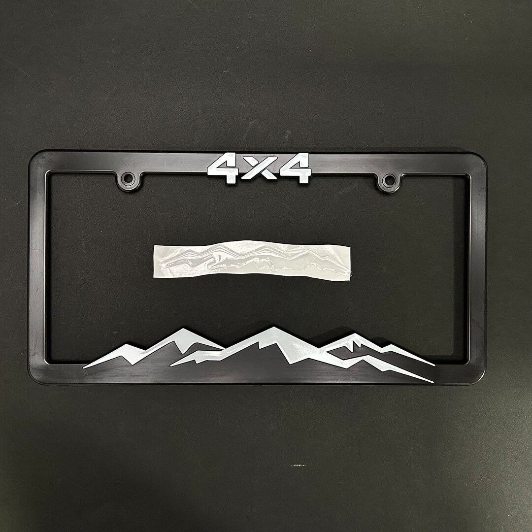4x4 Whitecap Mountains License Plate Frame With Black Dome Decal - Etsy