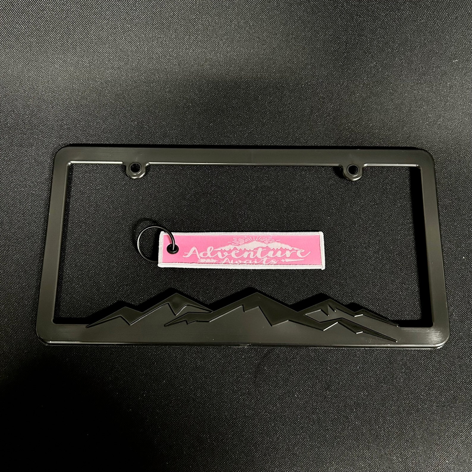 Blackout Mountain License Plate Frame Bracket With Pink Jet Tag - Etsy