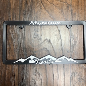 2 Adventure Awaits Raised Letter License Plate Frame - Etsy